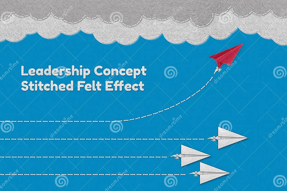 Leadership Concept - Stitched Felt Effect - Isolated on Blue Background ...