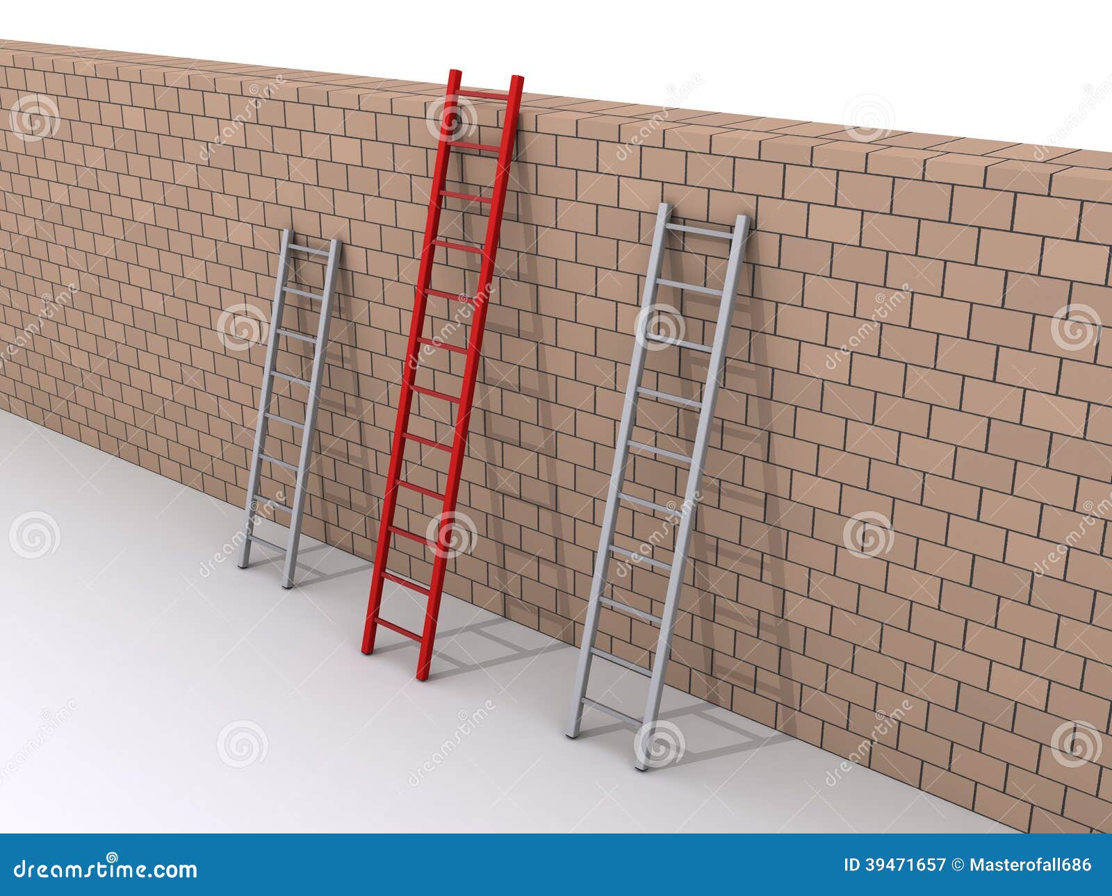 Leadership Concept with Three Ladders Stock Illustration - Illustration ...
