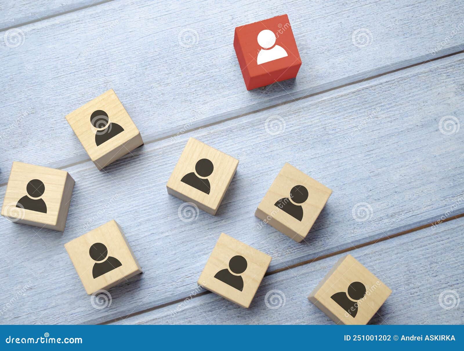 Leadership Concept Using Red People Icon Cube among Other Cubes Stock ...
