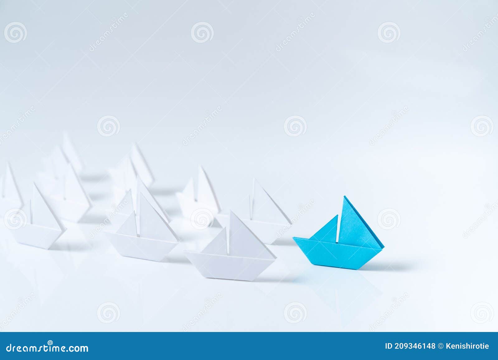 Leadership Conceptual Using Blue Paper Ship Stock Photo - Image of ...