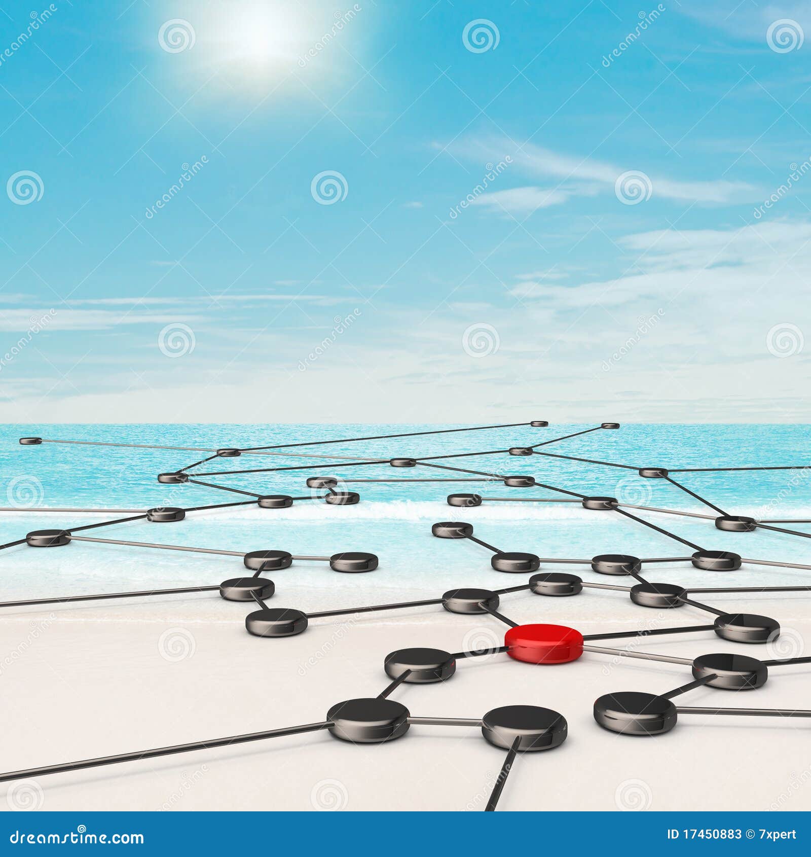 Leadership Connection Over Ocean Stock Illustration - Illustration of ...