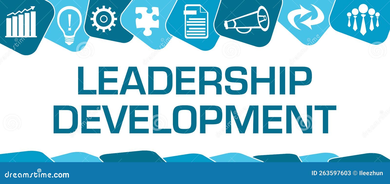 Leadership Development Blue Rounded Squared on Top Symbols Stock ...
