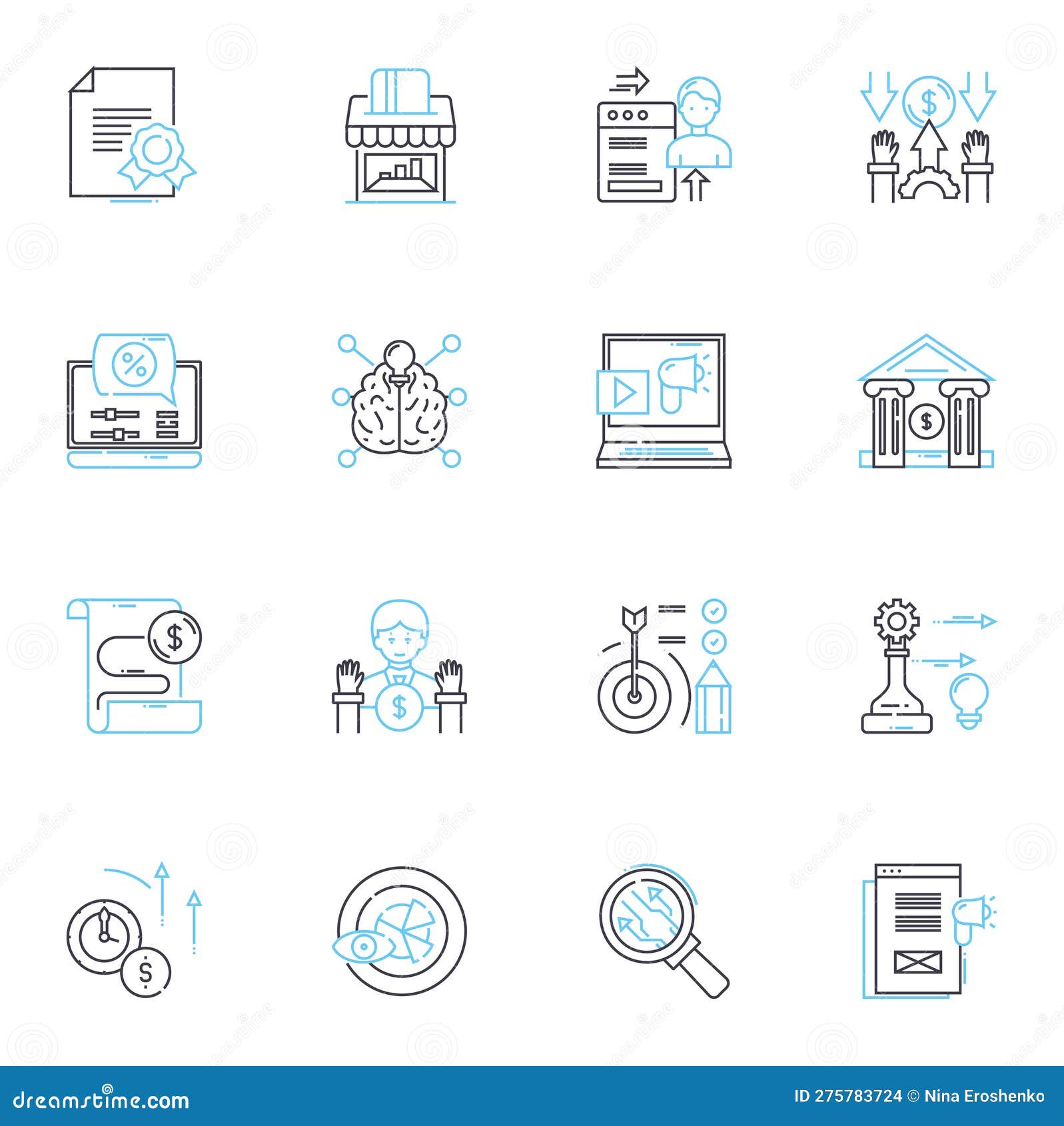 Leadership Development Linear Icons Set. Empowerment, Influence ...