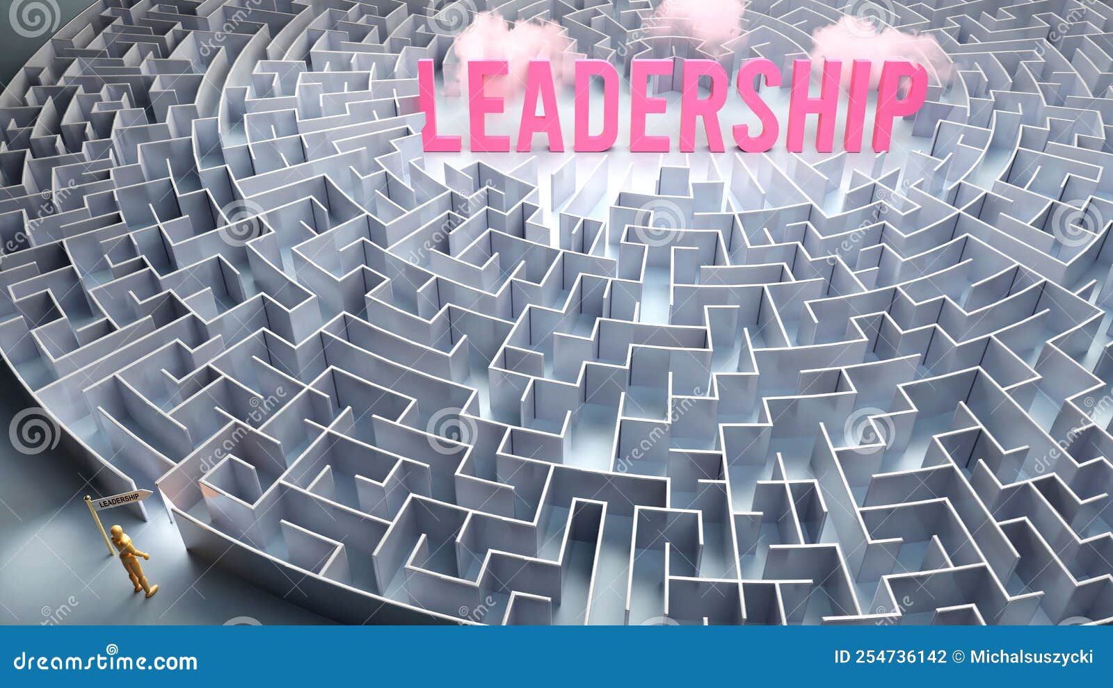 Leadership and a Difficult Path To it Stock Illustration - Illustration ...