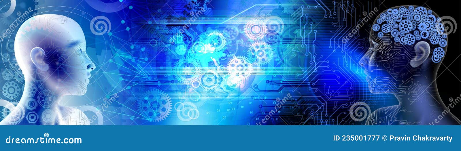 Leadership with Education, Cogs Artificial Intelligence. Technology Web Background. Eye Virtual ...