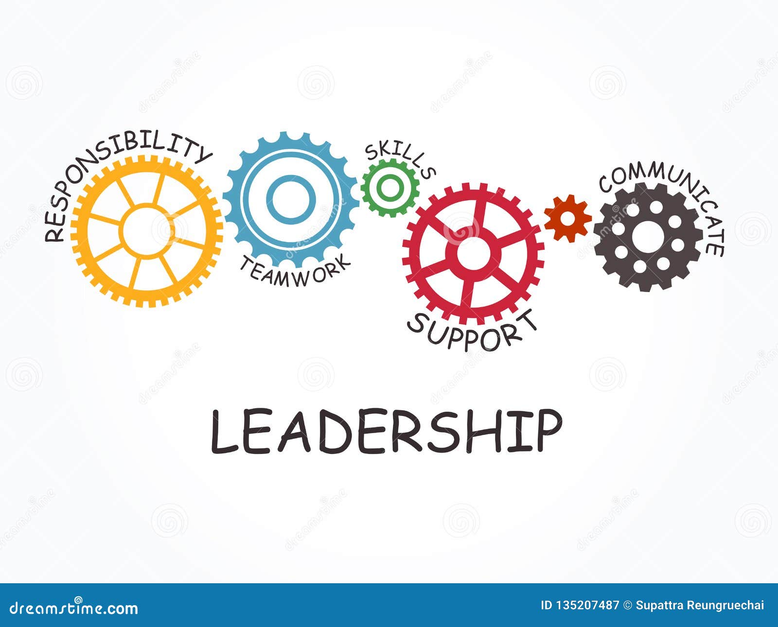 Leadership with Colourful Gears Concept. Stock Vector - Illustration of ...