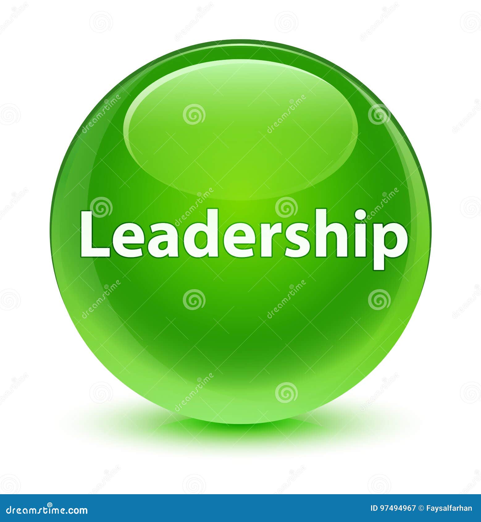 Leadership Glassy Green Round Button Stock Illustration - Illustration ...