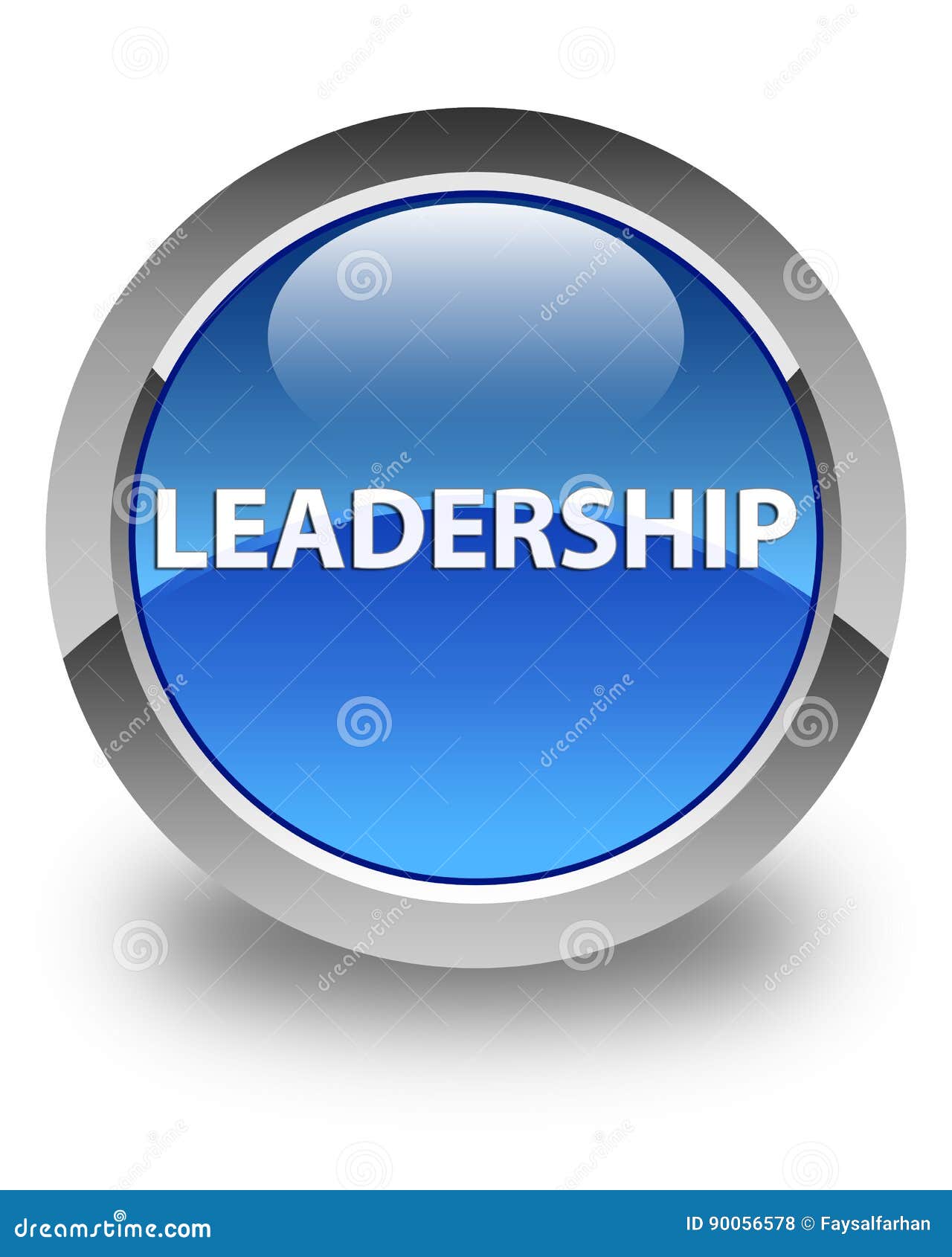 Leadership Glossy Blue Round Button Stock Illustration - Illustration ...