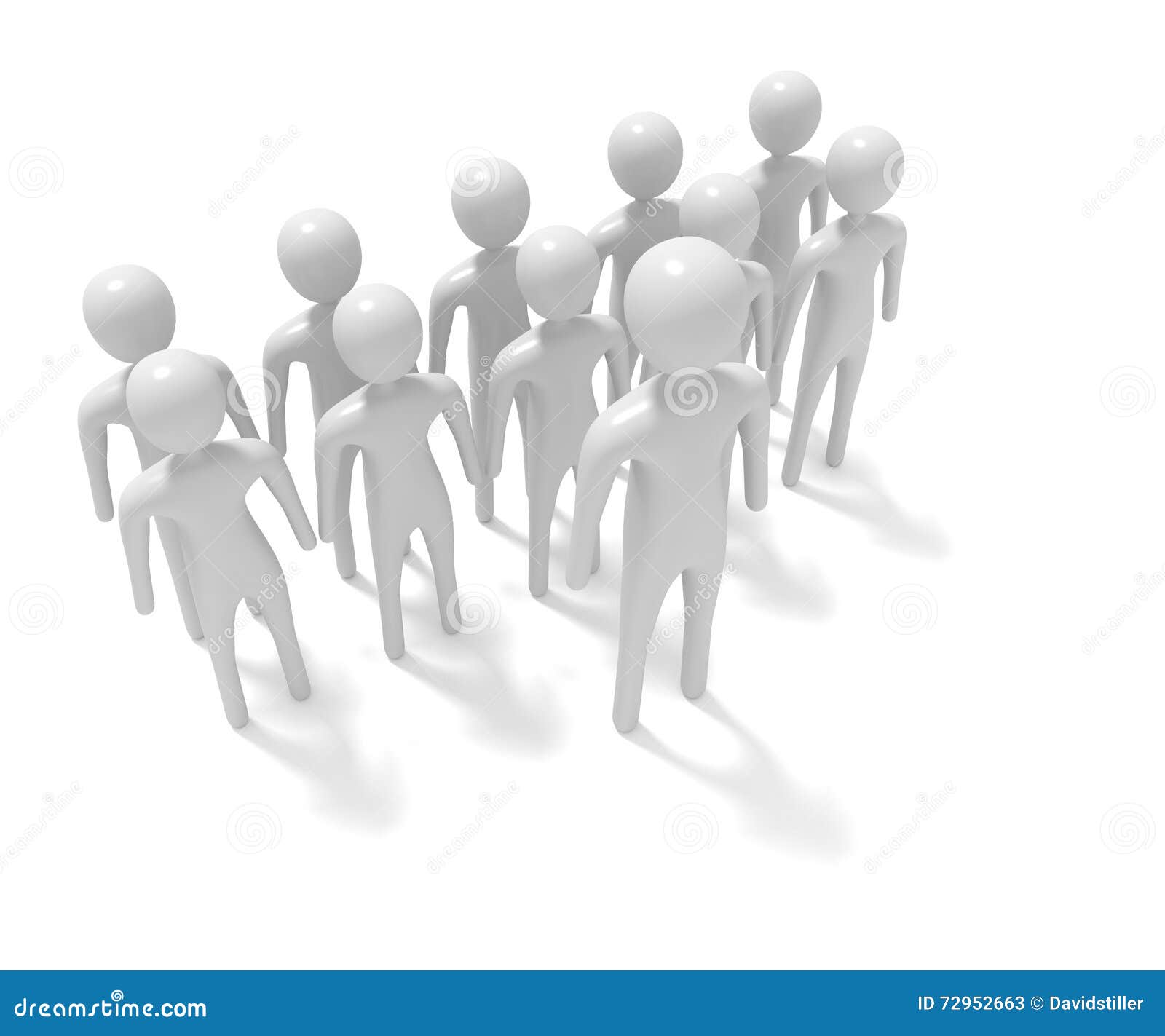 Leadership: Group of White 3d Men with Leader, 3d Illustration Stock ...