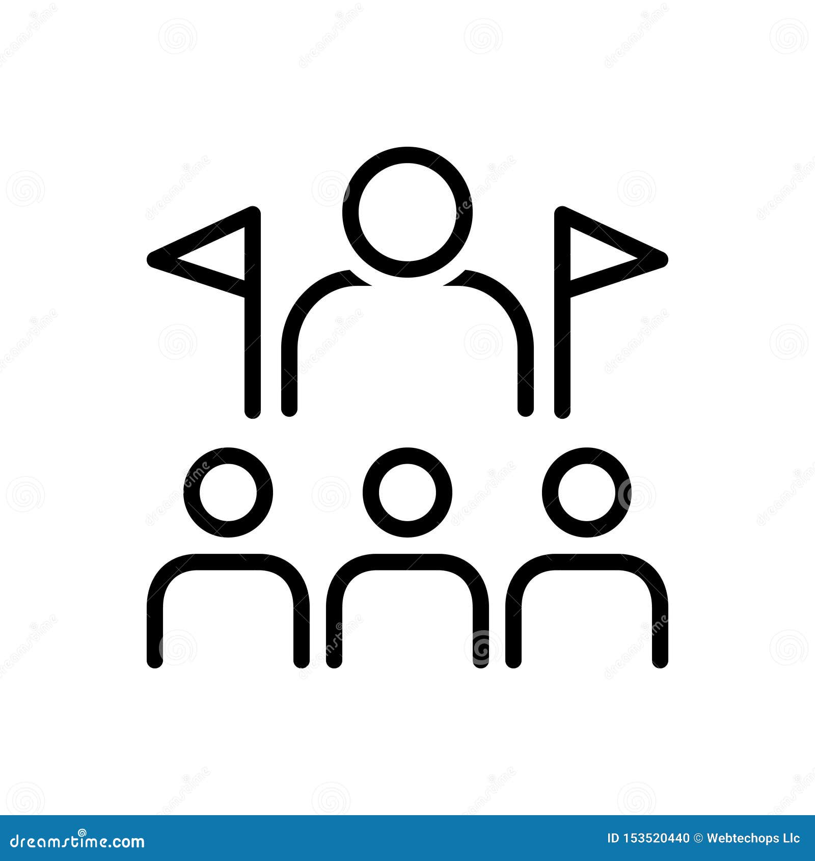 Black Line Icon for Leadership, Hegemony and Pilotage Stock ...