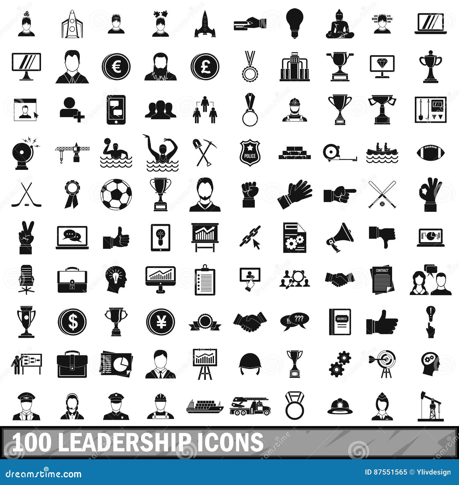 Set Of Leadership Icons. Simple Line Art Style Icons Pack. Vector ...