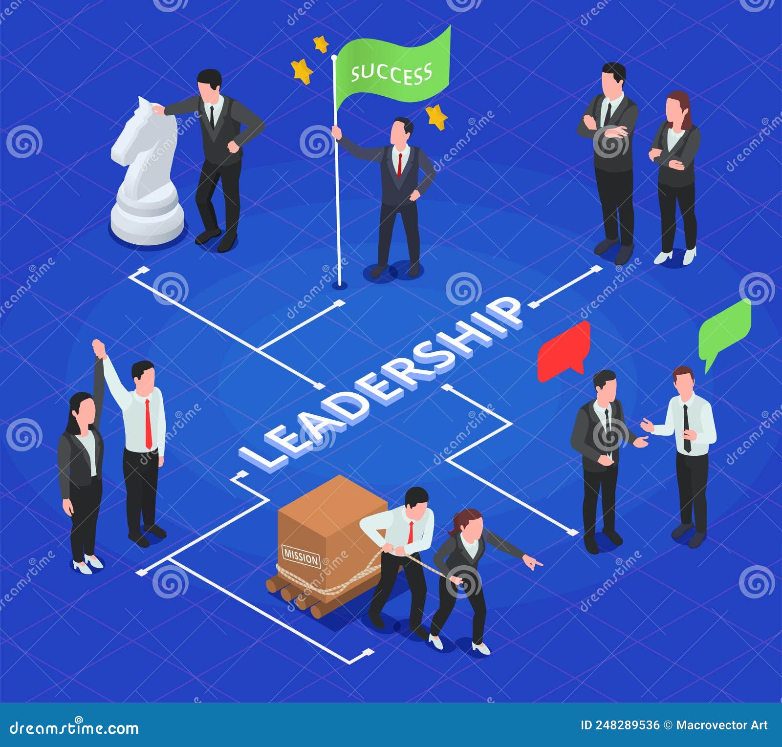 Leadership Isometric Flowchart Composition Stock Vector - Illustration ...