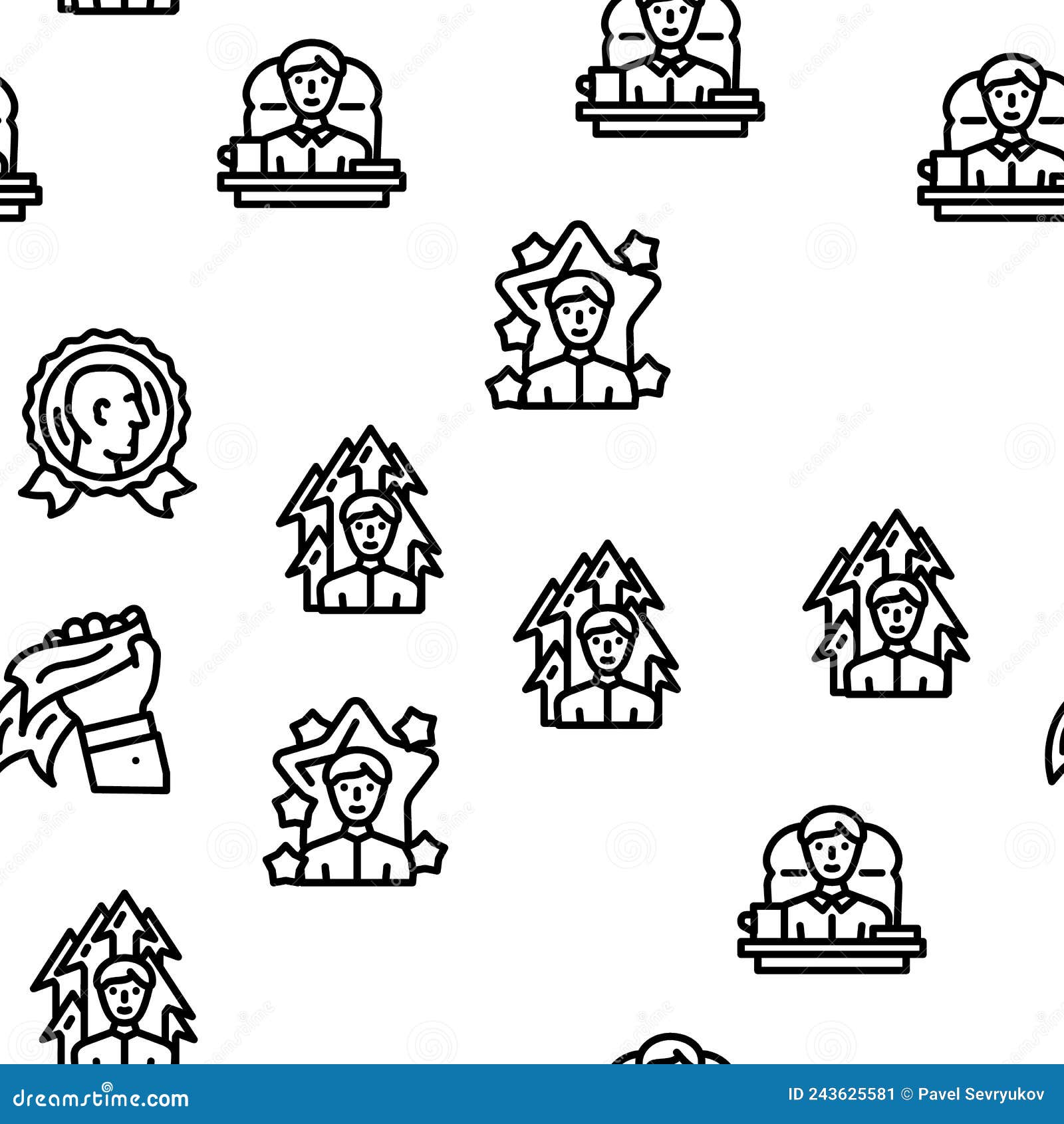 Leadership Leader Business Skill Vector Seamless Pattern Stock Vector ...