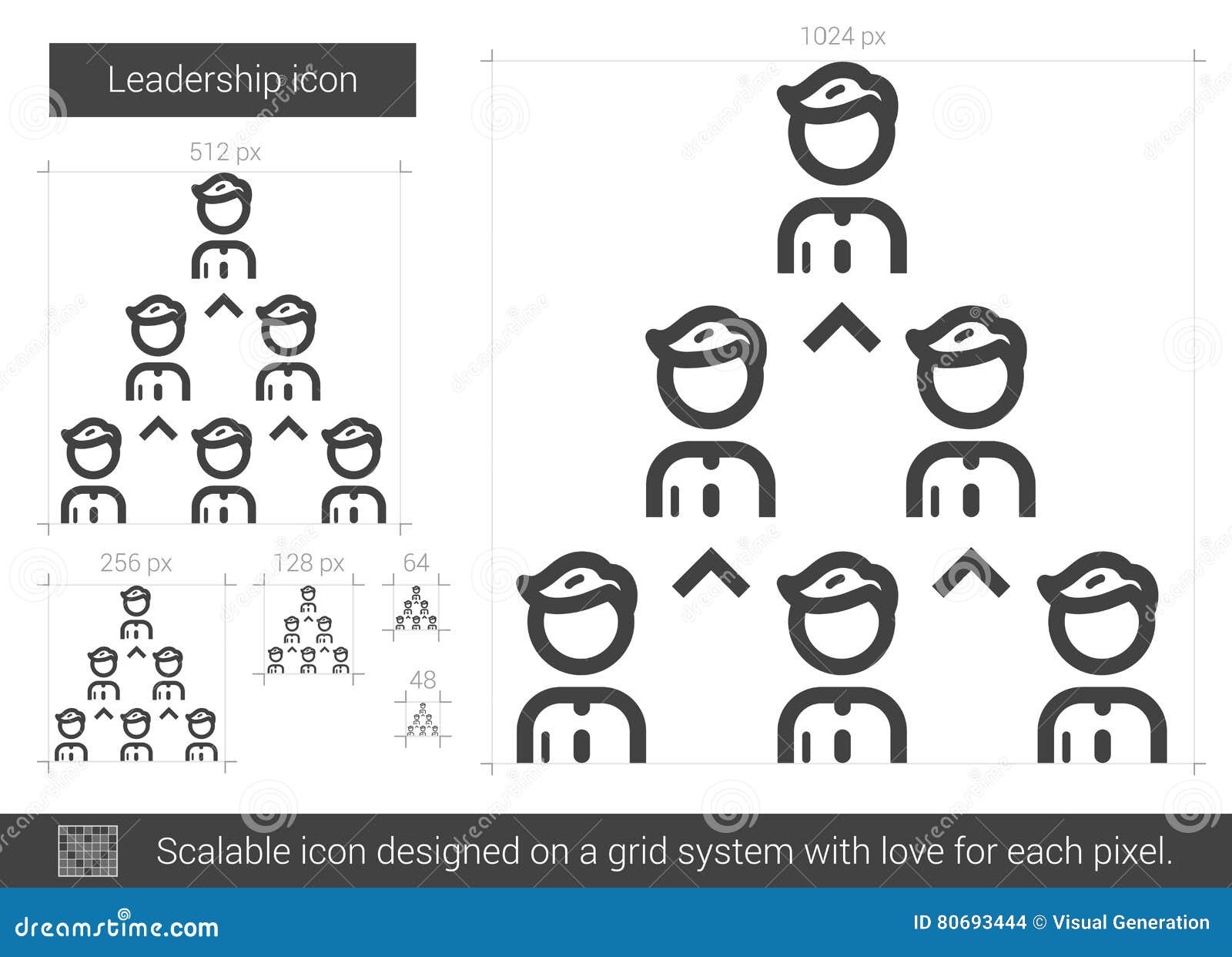 Leadership line icon. stock vector. Illustration of line - 80693444