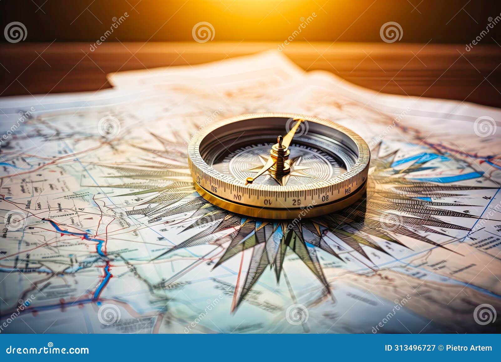 Leadership and Management, Abstract Compass and Guiding Light ...