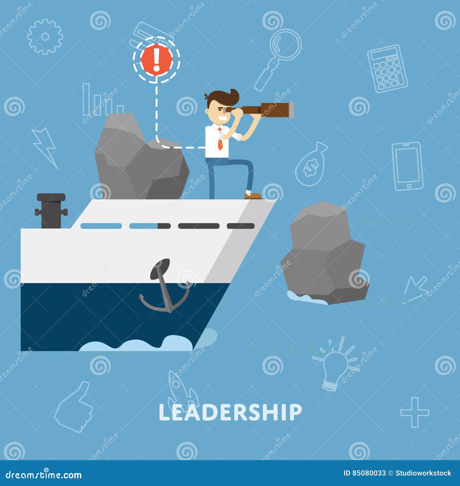 Leadership and Management Concept Stock Illustration - Illustration of ...