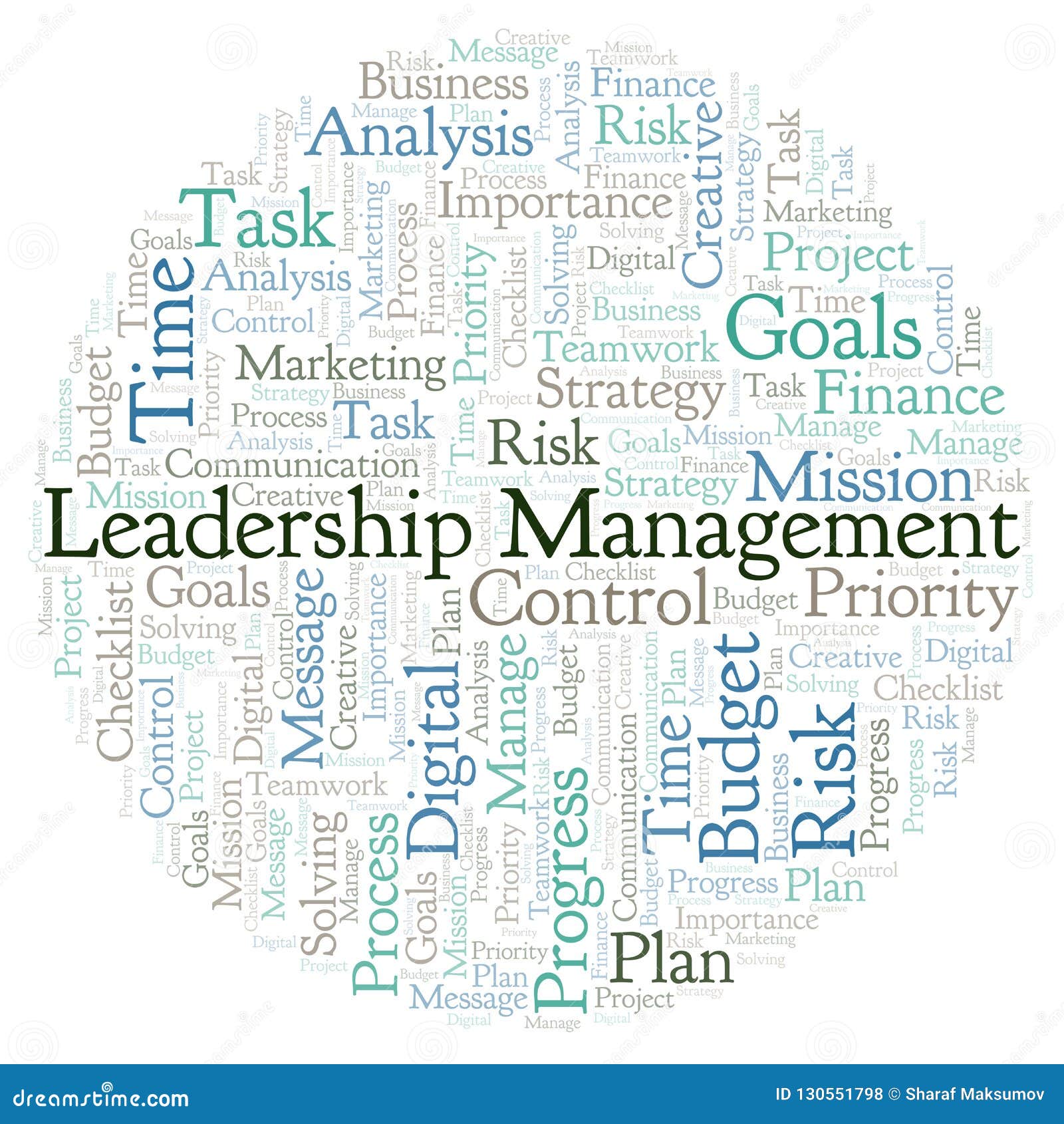 Leadership Management Word Cloud, Made with Text only. Stock ...