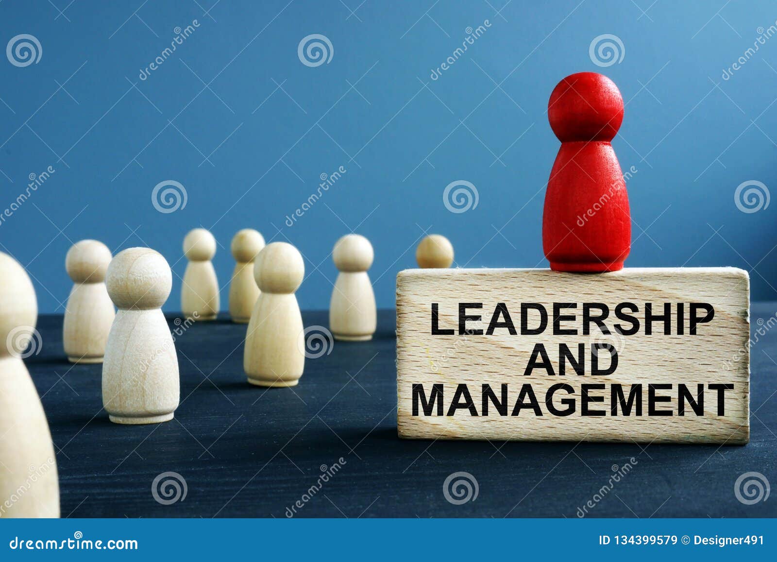 Leadership and Management Written on a Block Stock Image - Image of ...