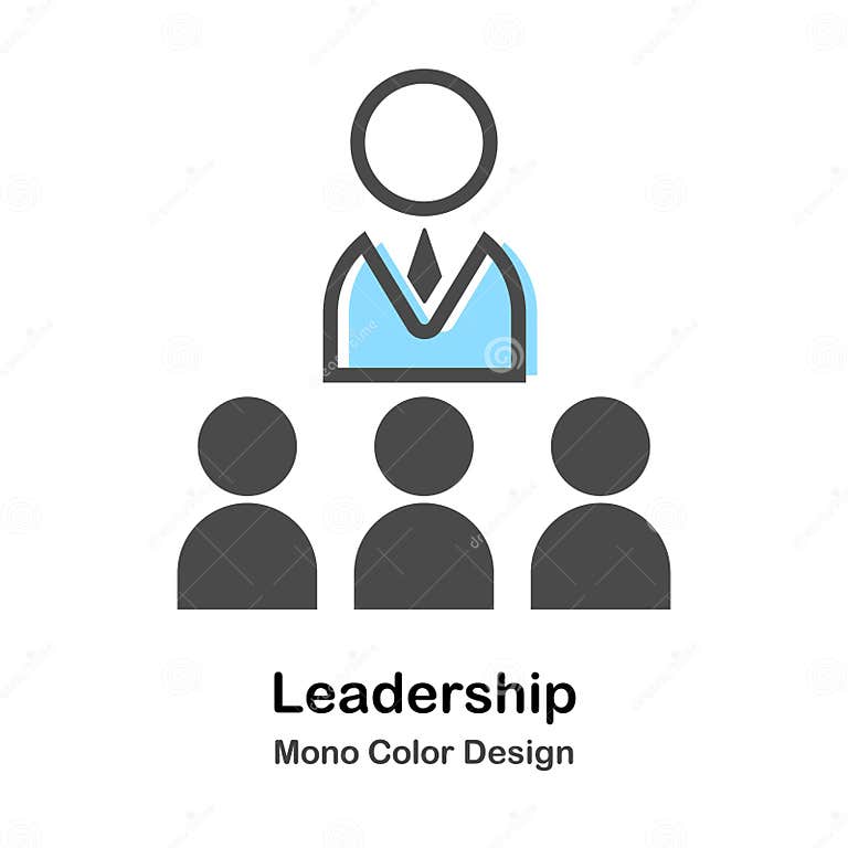 Leadership Mono Color Illustration Stock Vector - Illustration of ...
