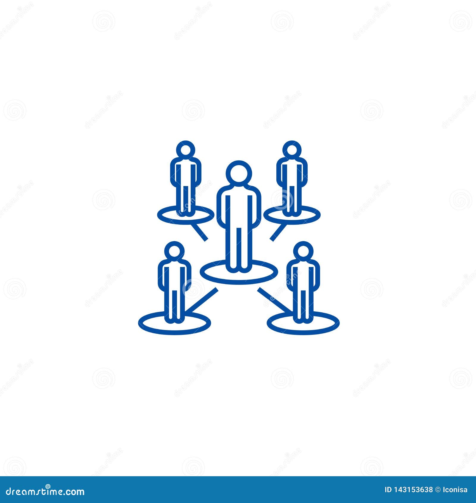 Leadership Network,multilevel Line Icon Concept. Leadership Network ...