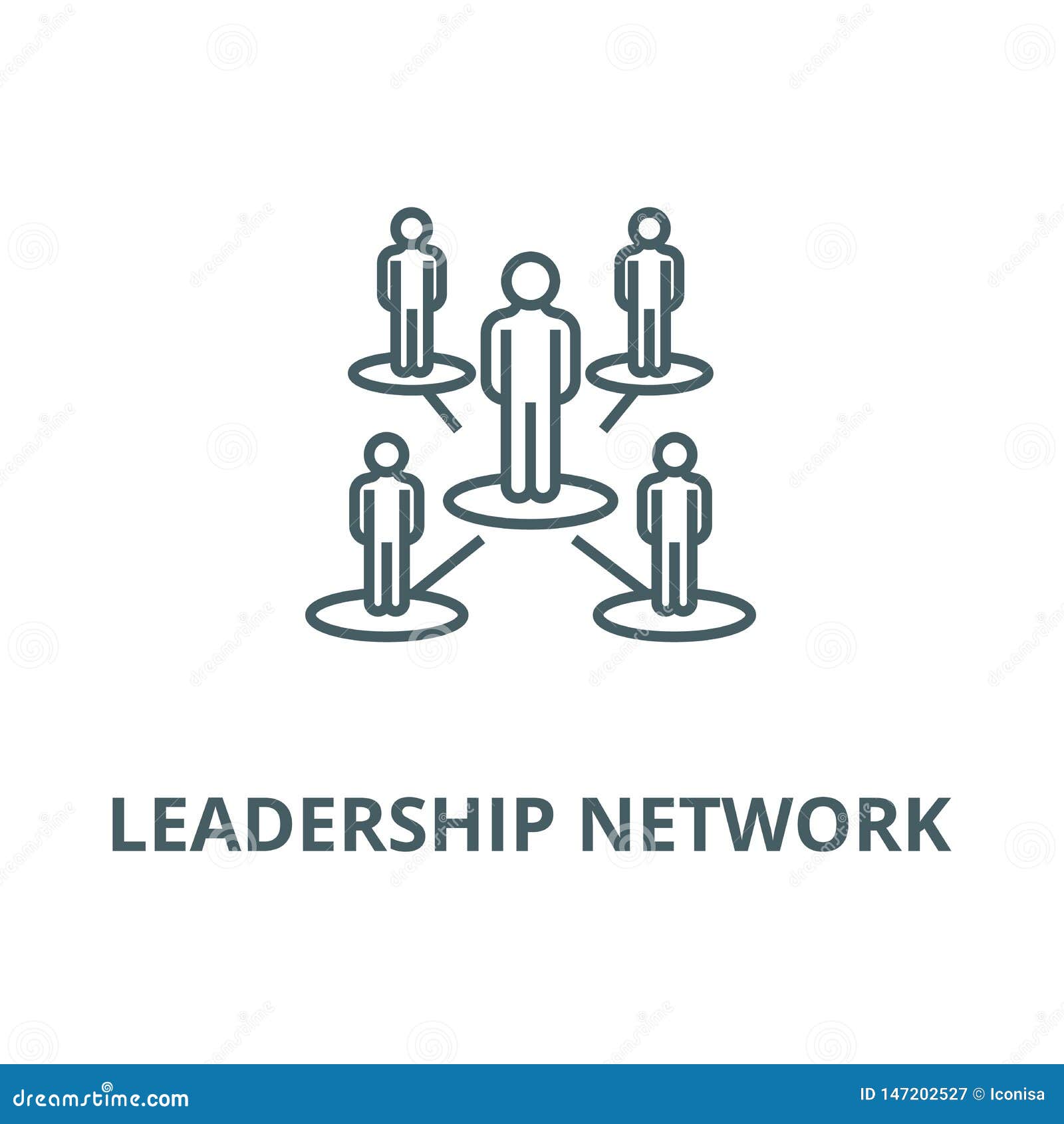 Leadership Network,multilevel Vector Line Icon, Linear Concept, Outline ...