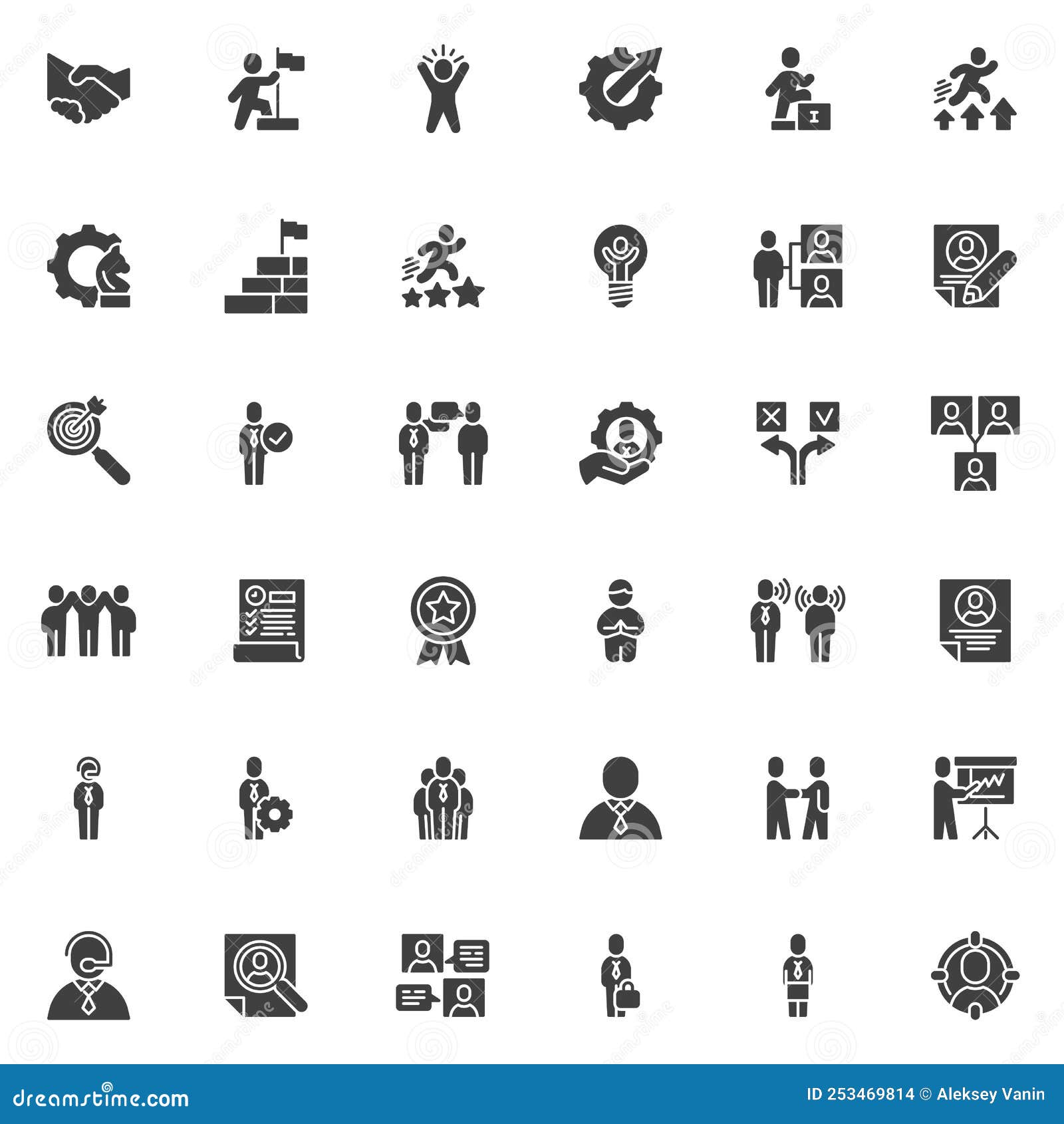 Leadership Organization Vector Icons Set Stock Vector - Illustration of ...