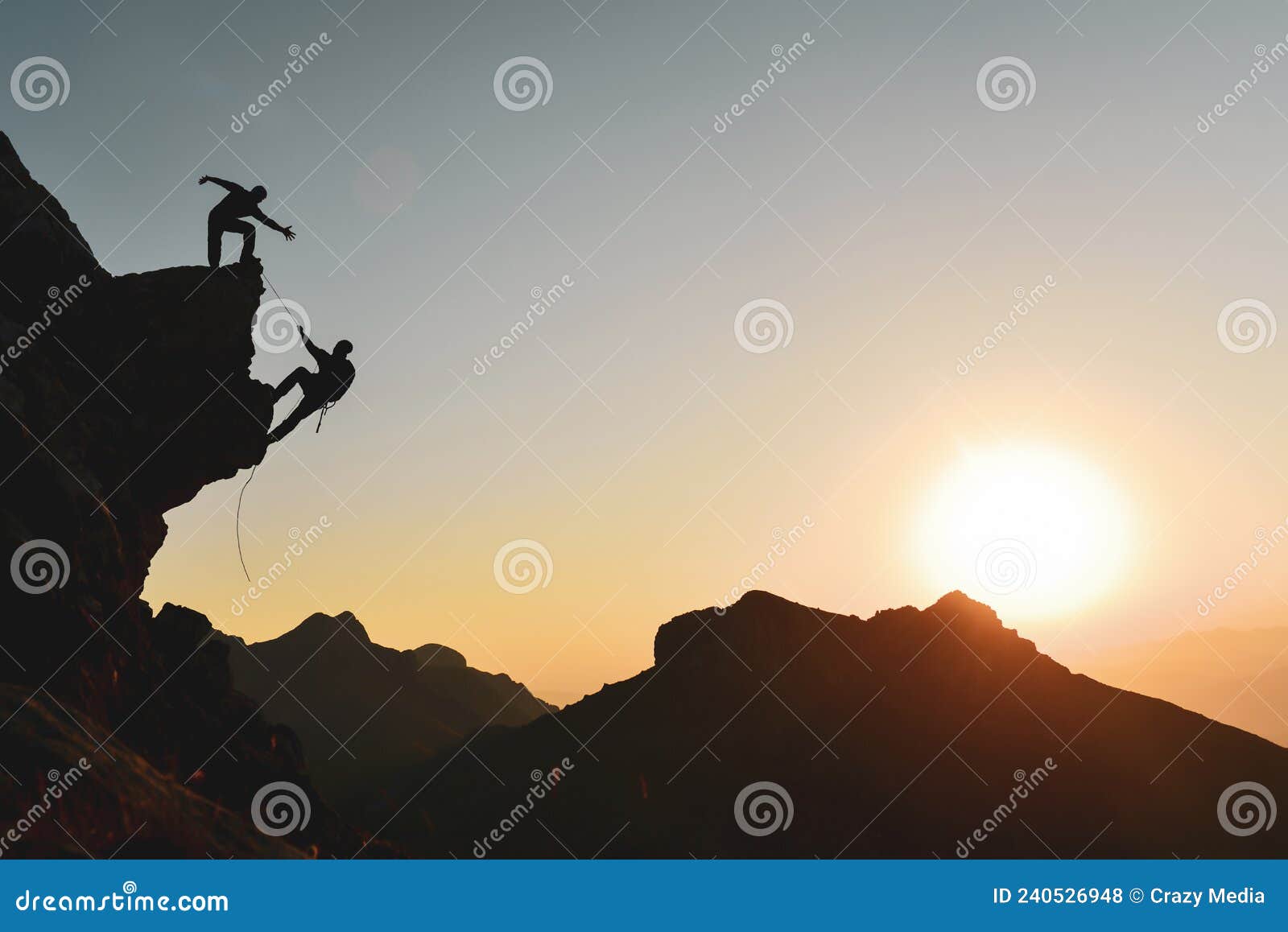 Leadership, Pioneering, Helping and Supporting a Friend Stock Photo ...