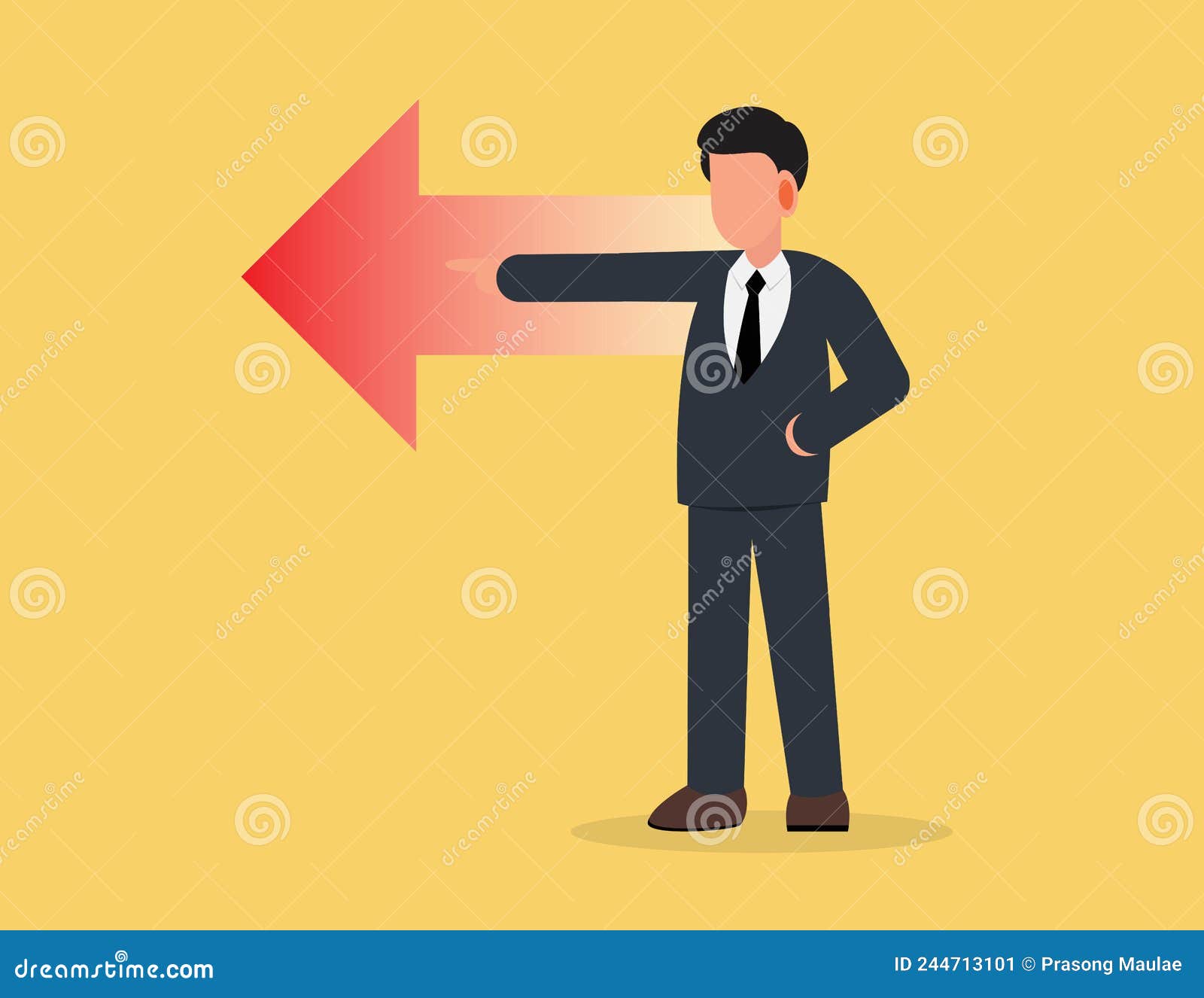 Leadership Pointing Direction for Successful. Manager Confidence Stock ...