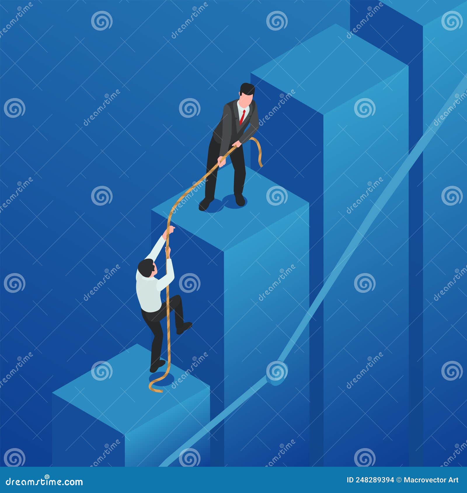 Leadership Pulling Up Composition Stock Vector - Illustration of chart ...