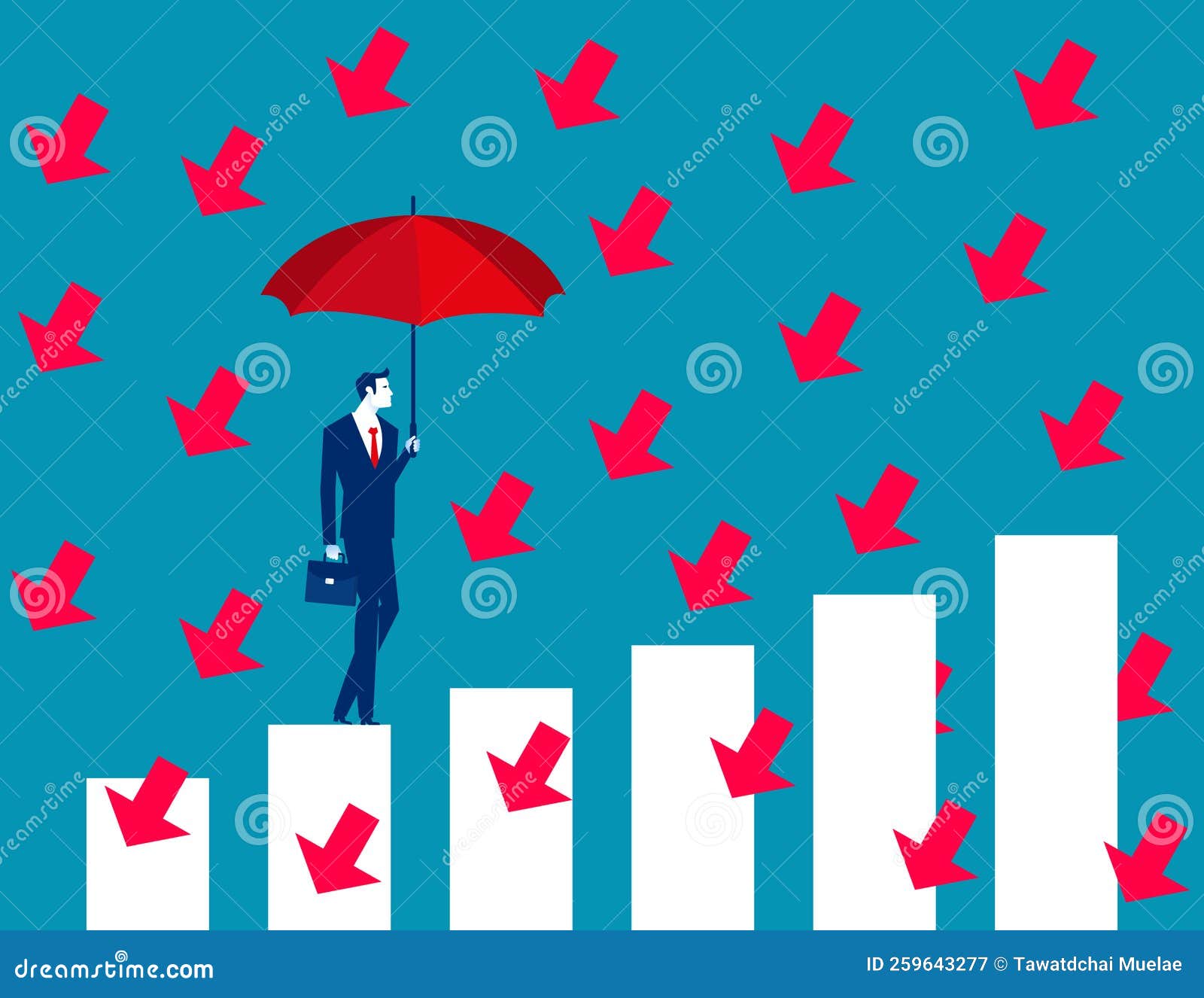 Leadership with Risk Management. Business Facety Vector Illustration ...