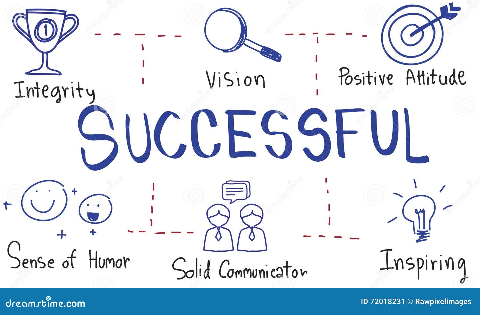 Leadership Success Skills Drawing Graphic Concept Stock Illustration ...
