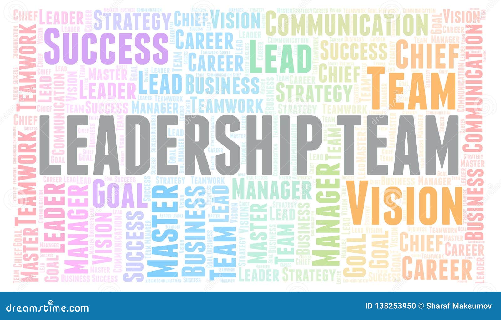 Leadership Team word cloud stock illustration. Illustration of vision ...