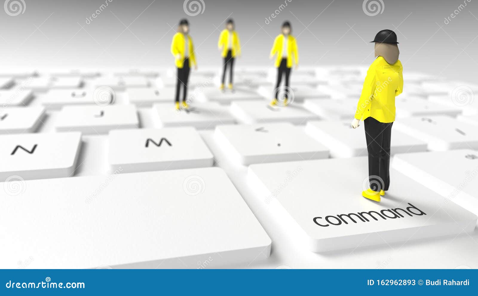 Dolls on computer keyboard stock image. Image of online - 162962893