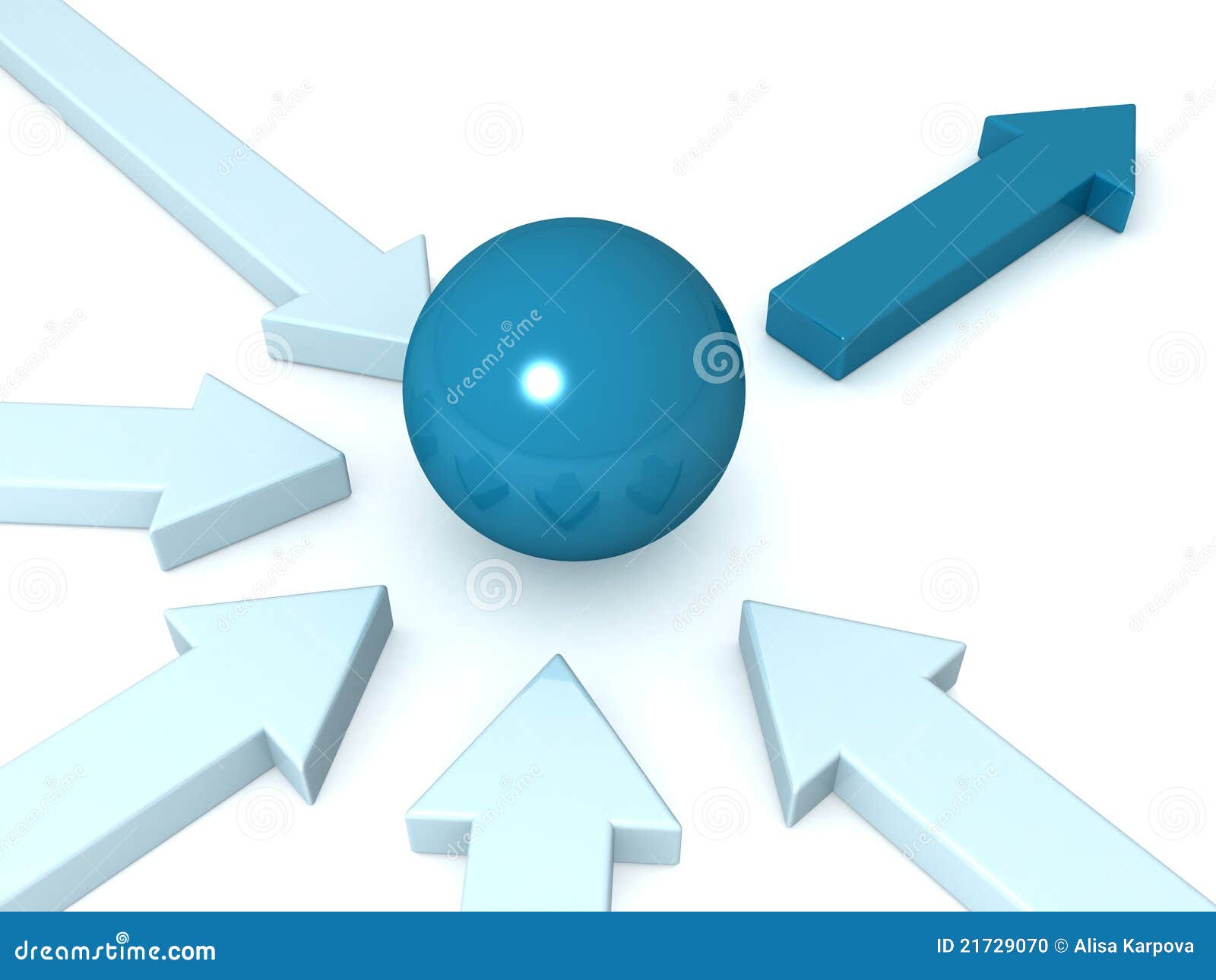 Leadership and Teamwork Concept with Ball Arrows Stock Illustration ...