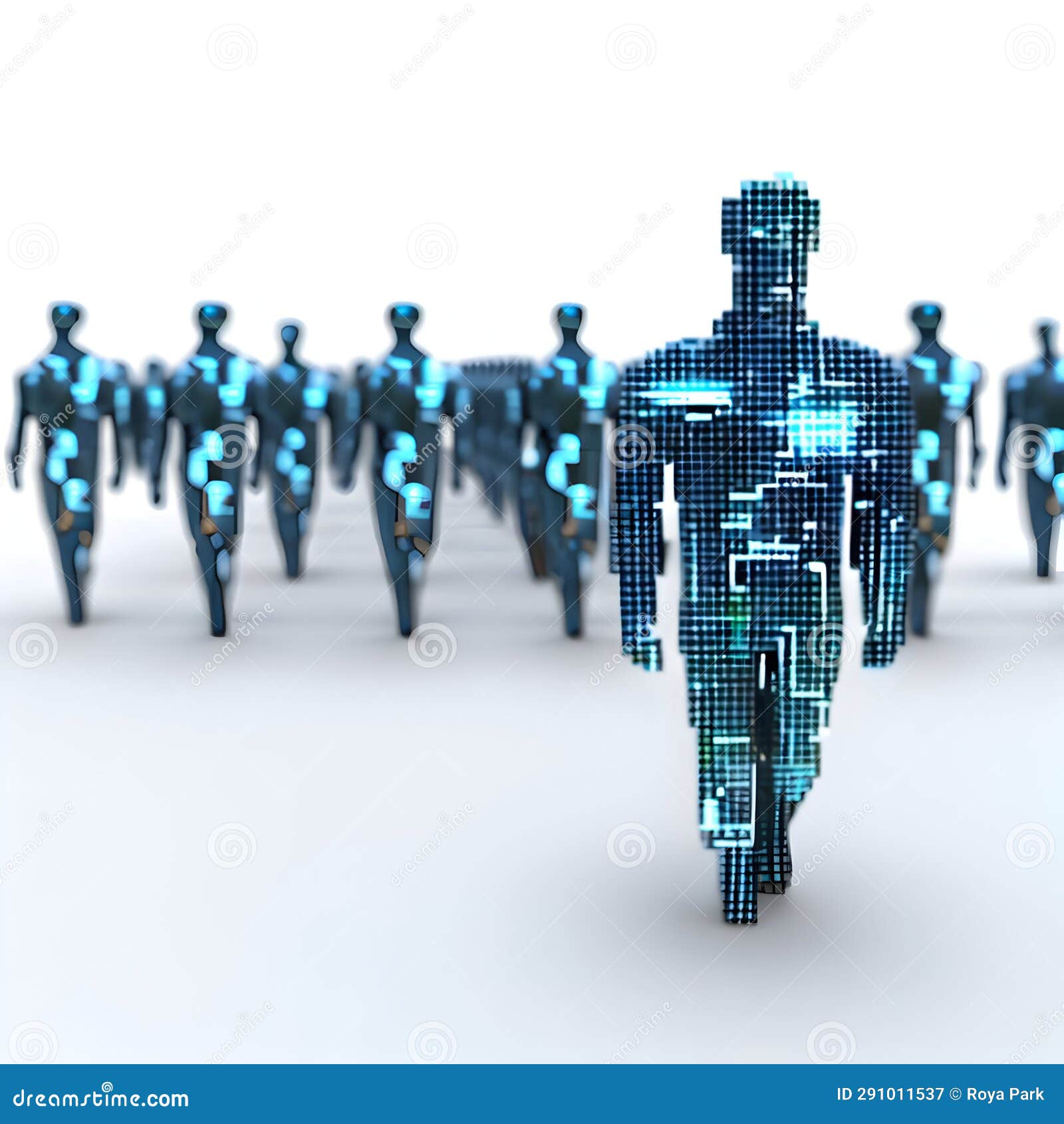 Leadership and Teamwork Concept Icon in Blue Stock Illustration ...