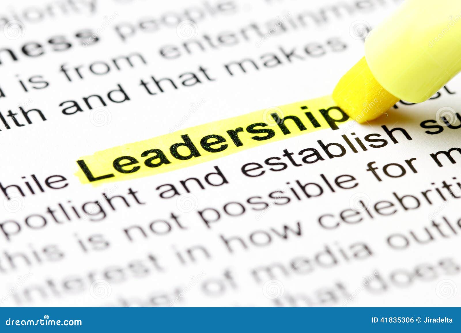 Leadership Text with Highlighter Stock Photo - Image of organization ...