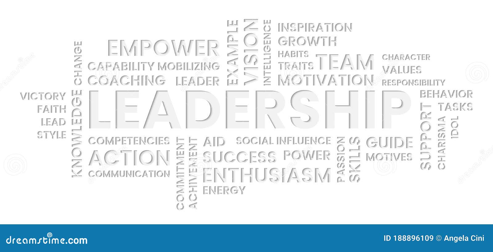 Leadership Text Paper Cut Word Cloud Stock Vector - Illustration of ...