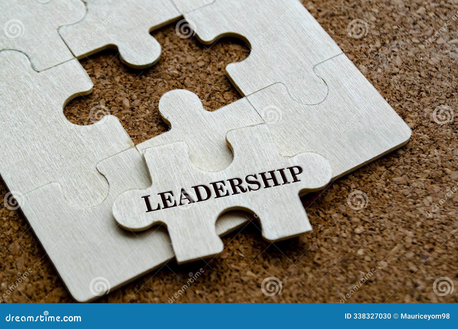 Leadership Text on Wooden Separated Wooden Jigsaw Puzzle. Leadership ...