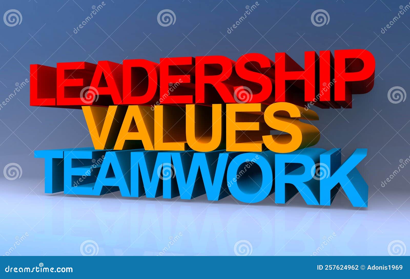 Leadership Values Teamwork on Blue Stock Illustration - Illustration of ...