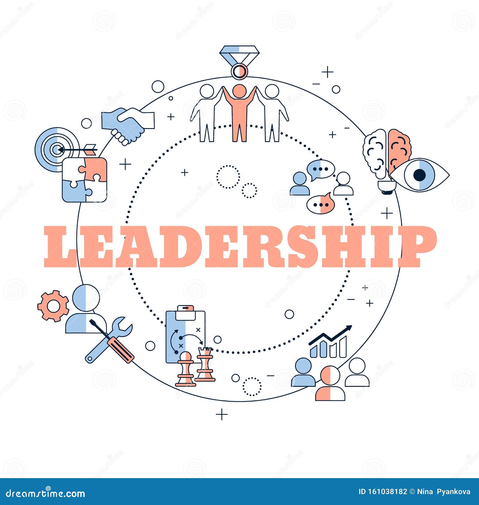 Leadership vector concept stock vector. Illustration of graphic - 161038182