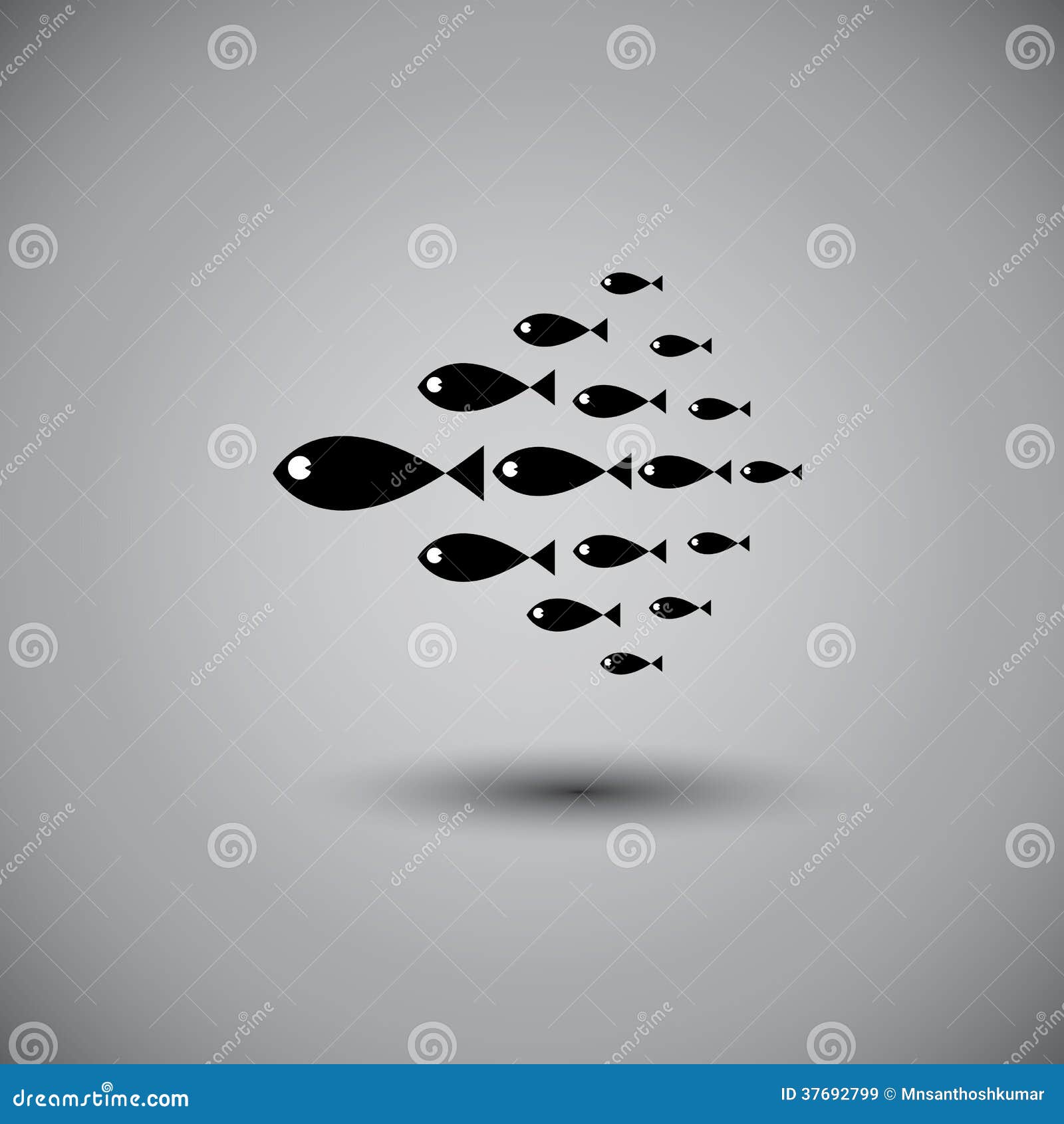 Leadership Vector Concept - Leader Fish & Team Swimming Together Stock ...