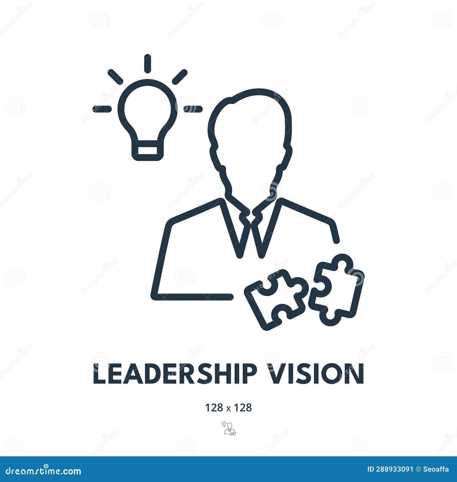 Leadership Vision Icon. Leader, Boss, Chief. Editable Stroke. Vector ...