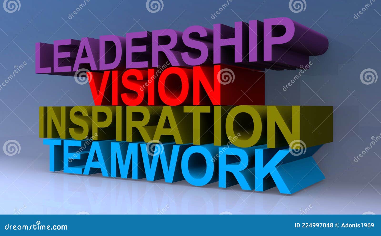 Leadership Vision Inspiration Teamwork on Blue Stock Illustration ...