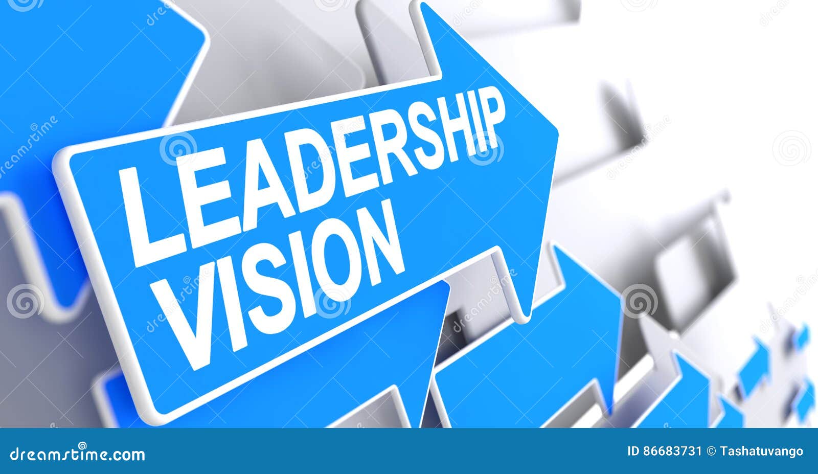 Leadership Vision - Label on Blue Cursor. 3D. Stock Illustration ...