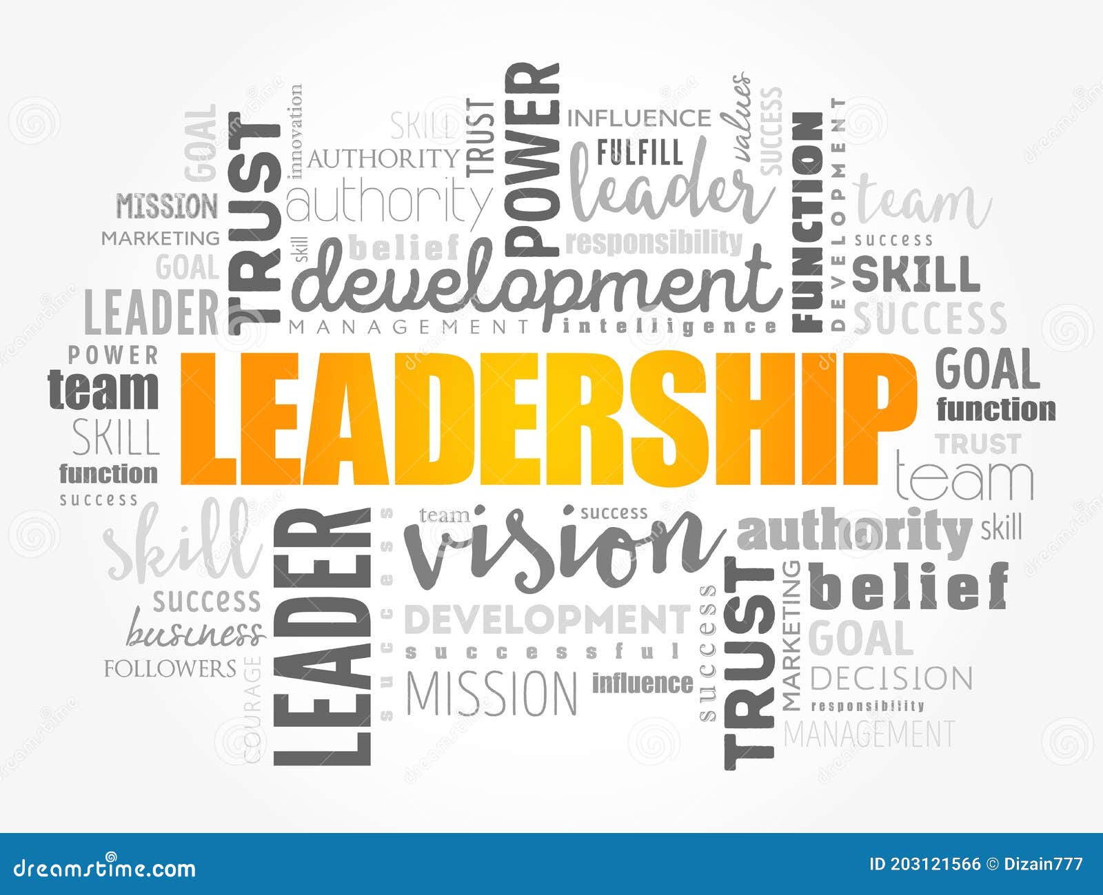 LEADERSHIP Word Cloud Collage, Business Concept Stock Illustration ...