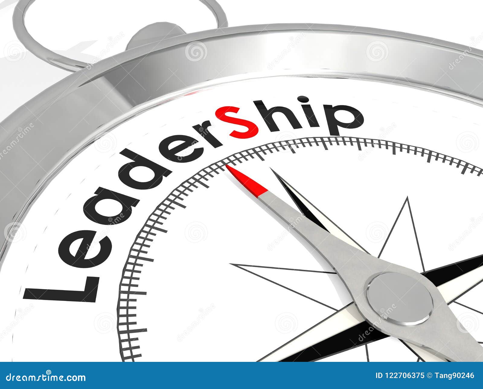 Leadership Word on Metallic Compass Stock Illustration - Illustration ...