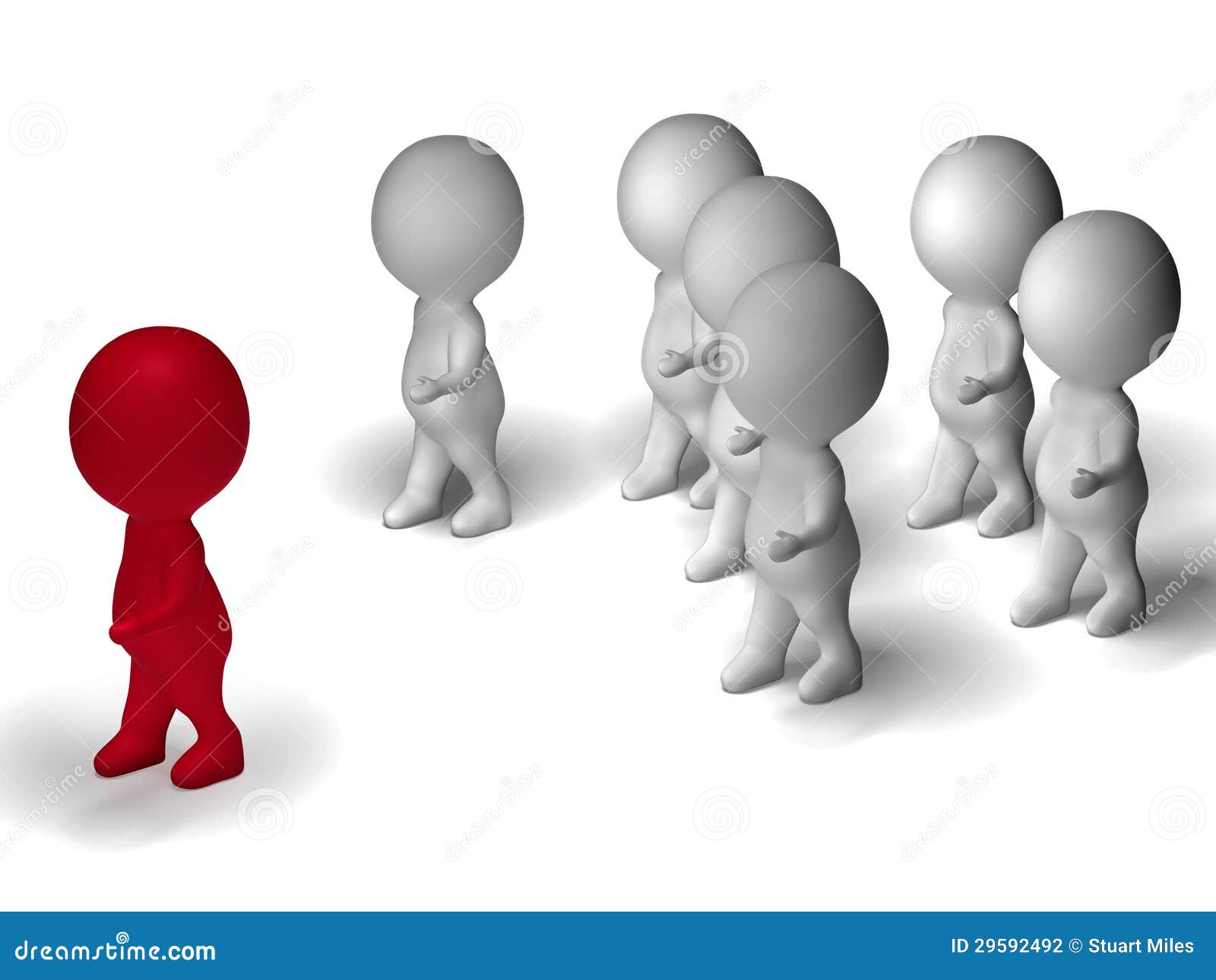 Leading 3d Characters Showing Command and Leadership Stock Illustration ...