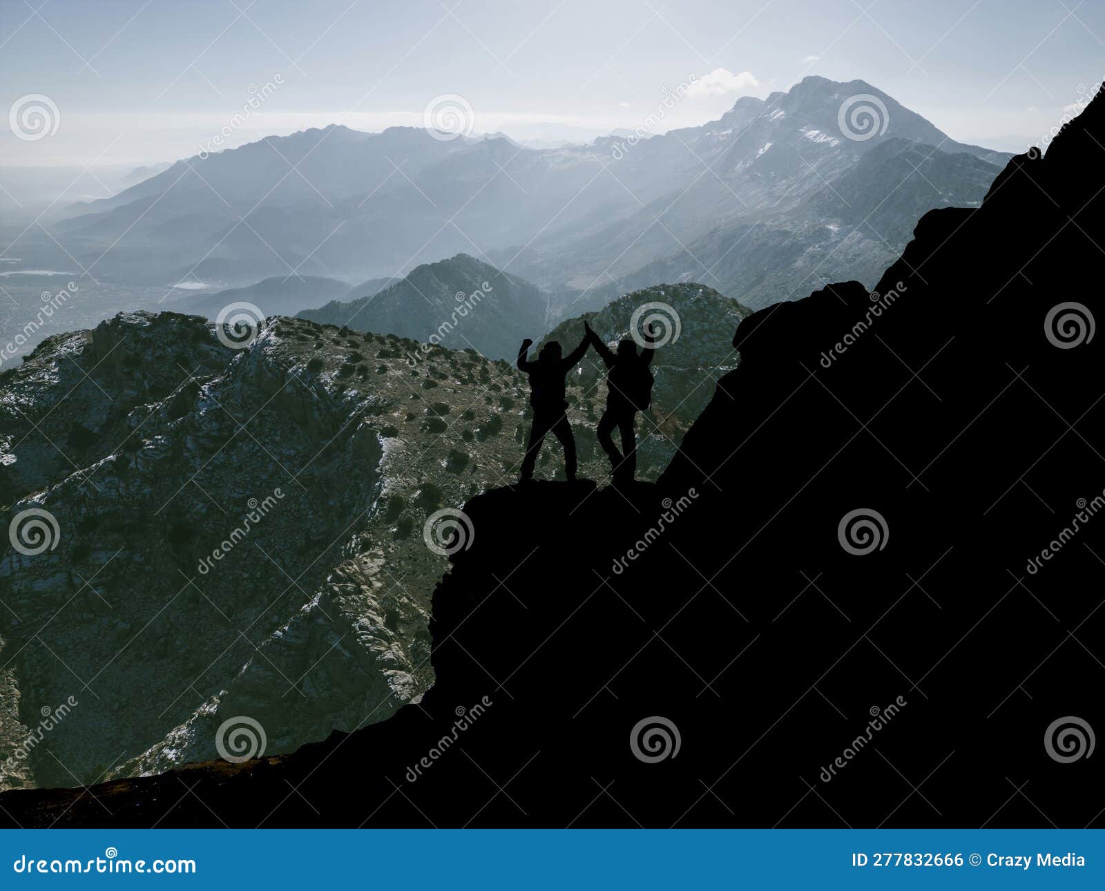 Leading Climbers and Successful Movements at the Summit Stock Photo ...
