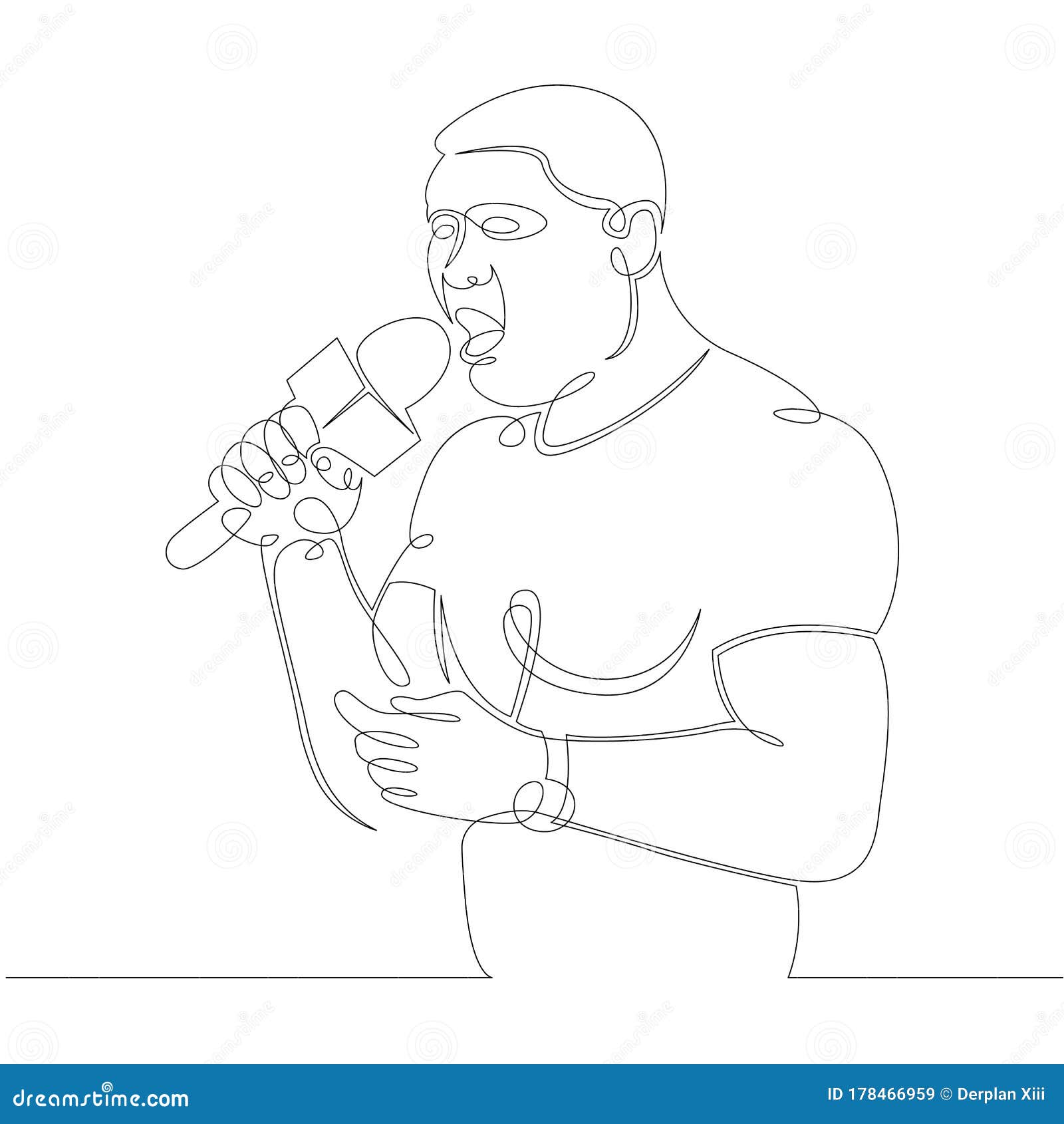 Leading Commentator Referee with a Microphone in His Hand. Fights ...