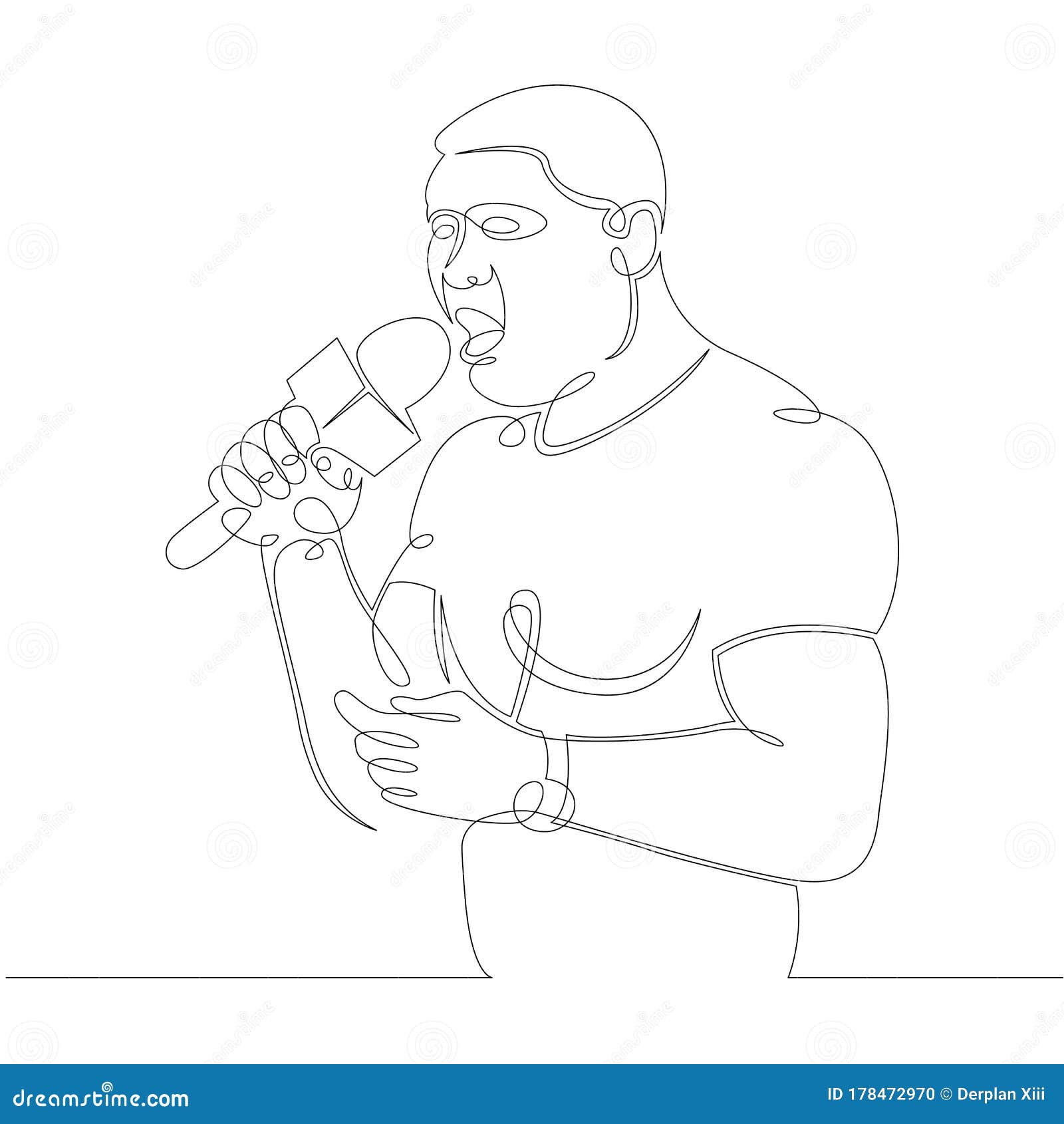 Leading Commentator Referee with a Microphone in His Hand. Fights ...